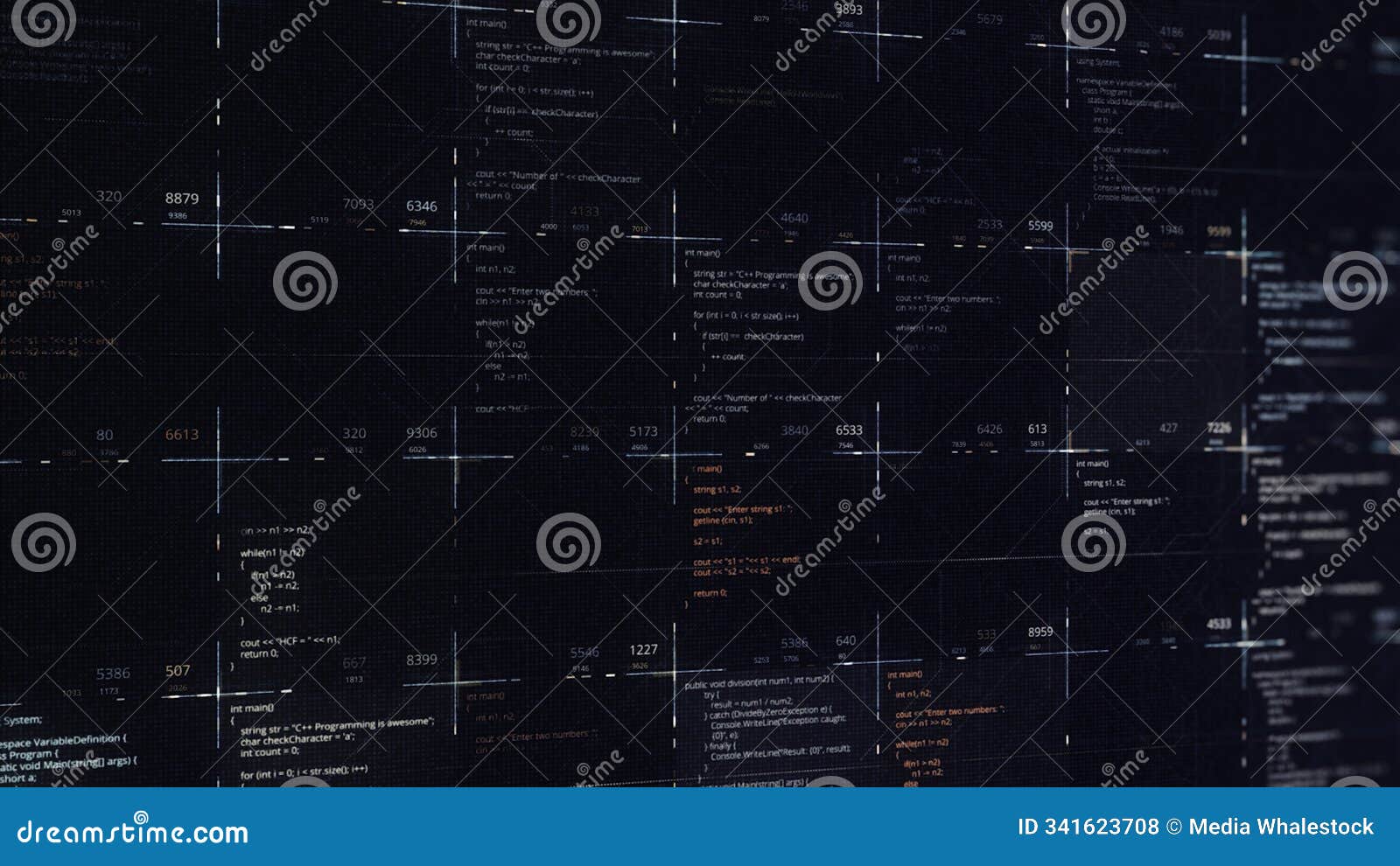 Hacker Stealing Data, Abstract Digital Data on Black Screen Background ...