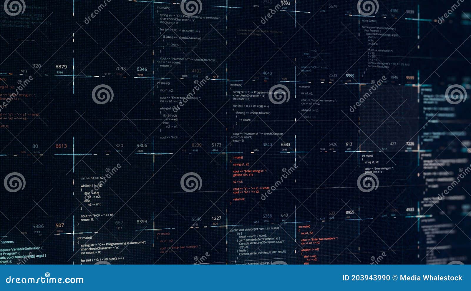 Hacker Stealing Data, Abstract Digital Data on Black Screen Background ...