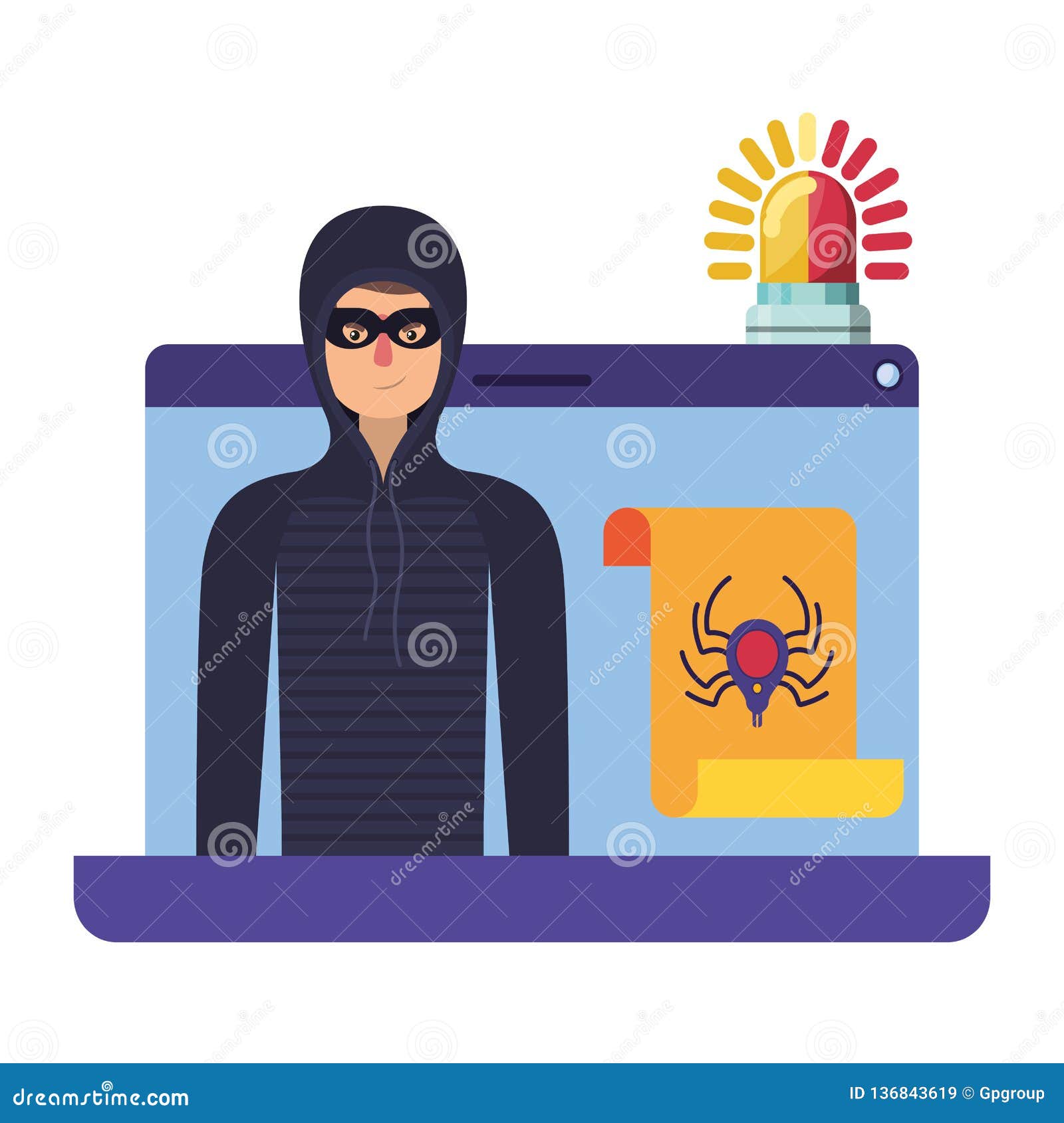 Hacker Stealing Information Avatar Character Stock Vector ...