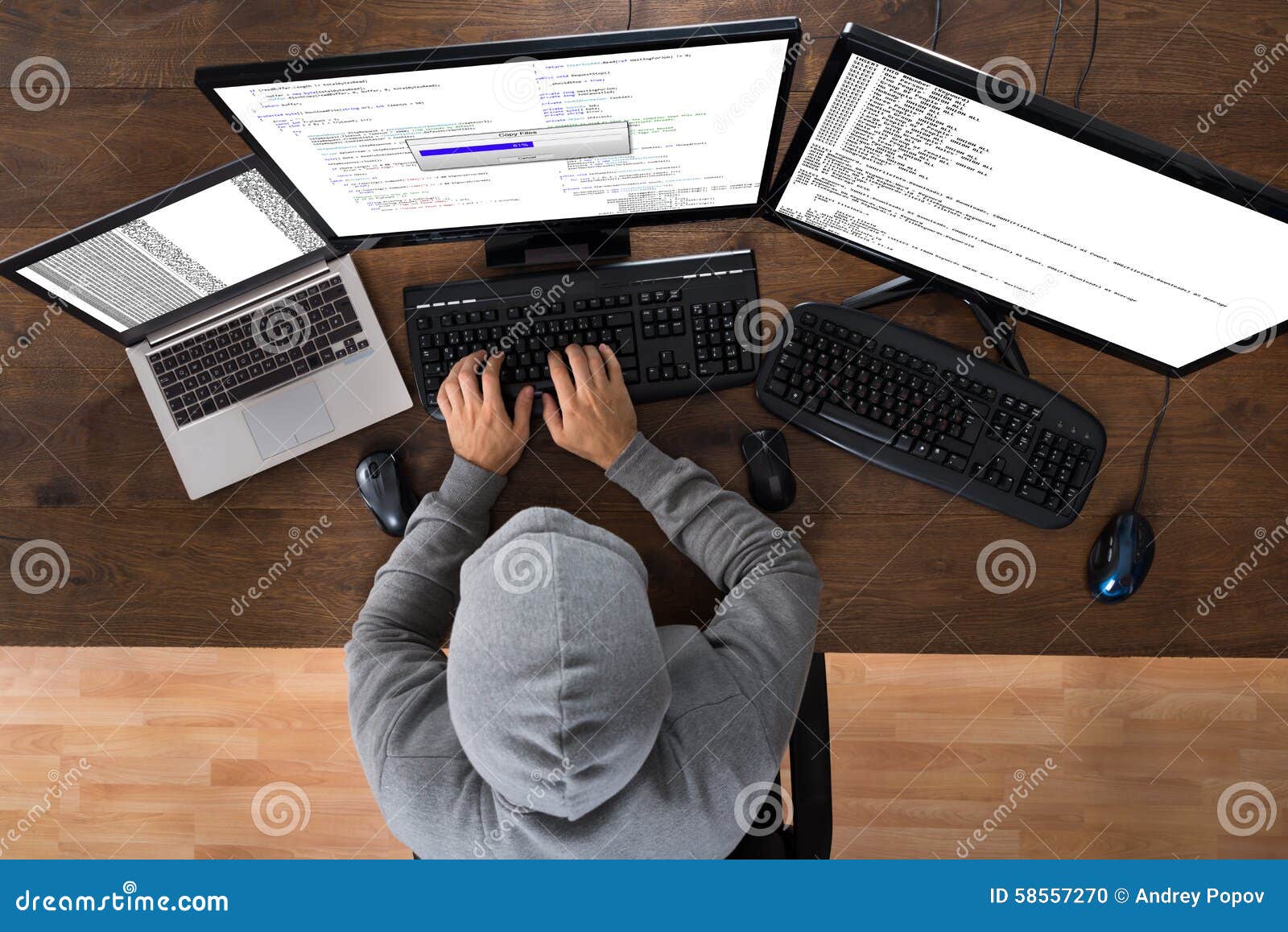 Hacker Stealing Information from Computers Stock Photo - Image of ...