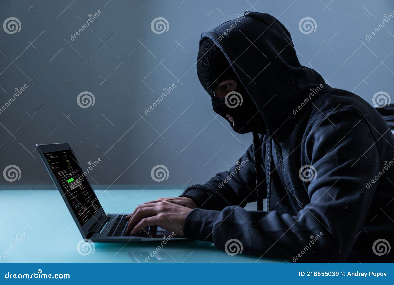 Hacker Stealing Information from Laptop Stock Image - Image of hacking ...