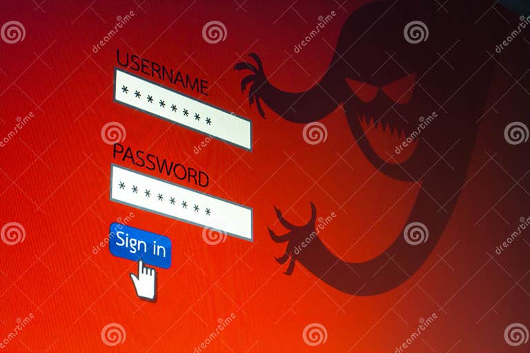 Hacker Stealing Passwords from a Personal Computer.concept Hack Stock ...