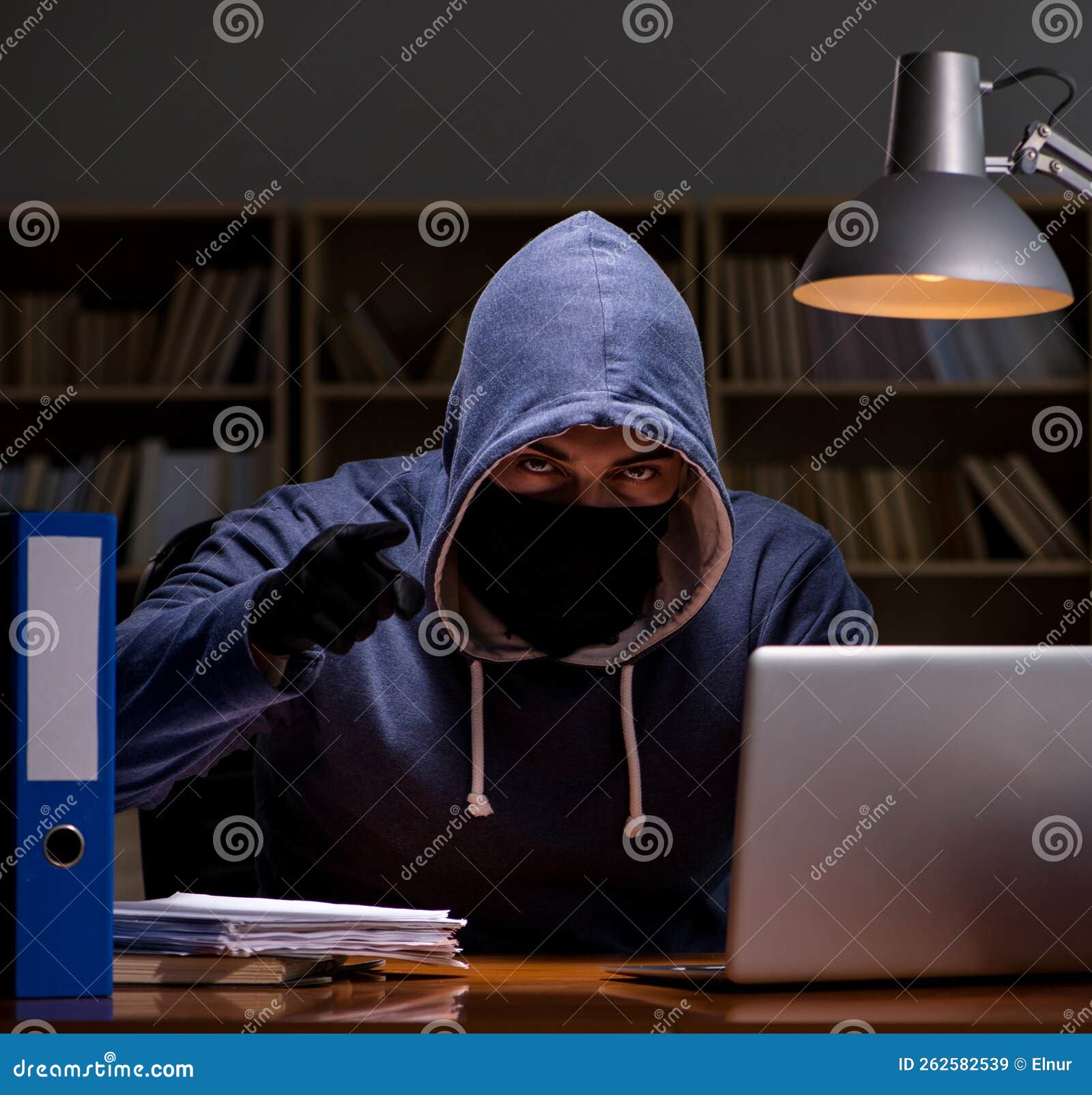 Hacker Stealing Personal Data from Home Computer Stock Image - Image of ...