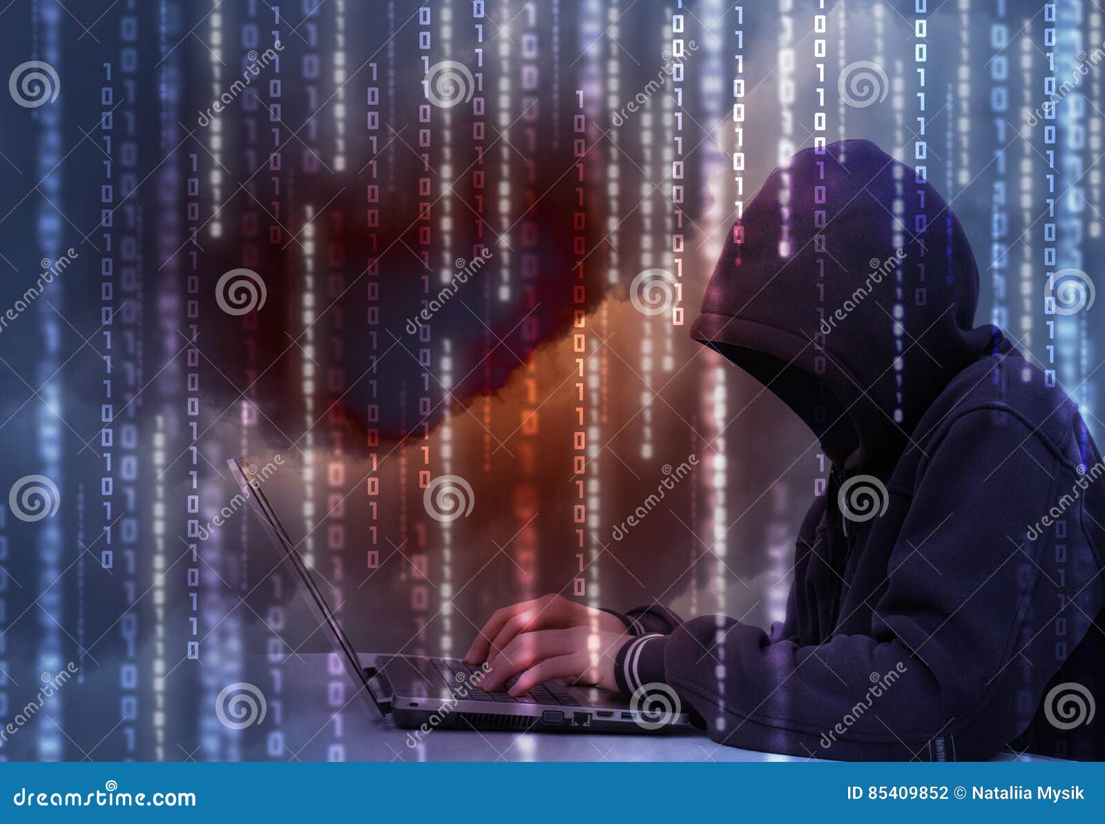 Hacker steals data stock photo. Image of programmer, firewall - 85409852