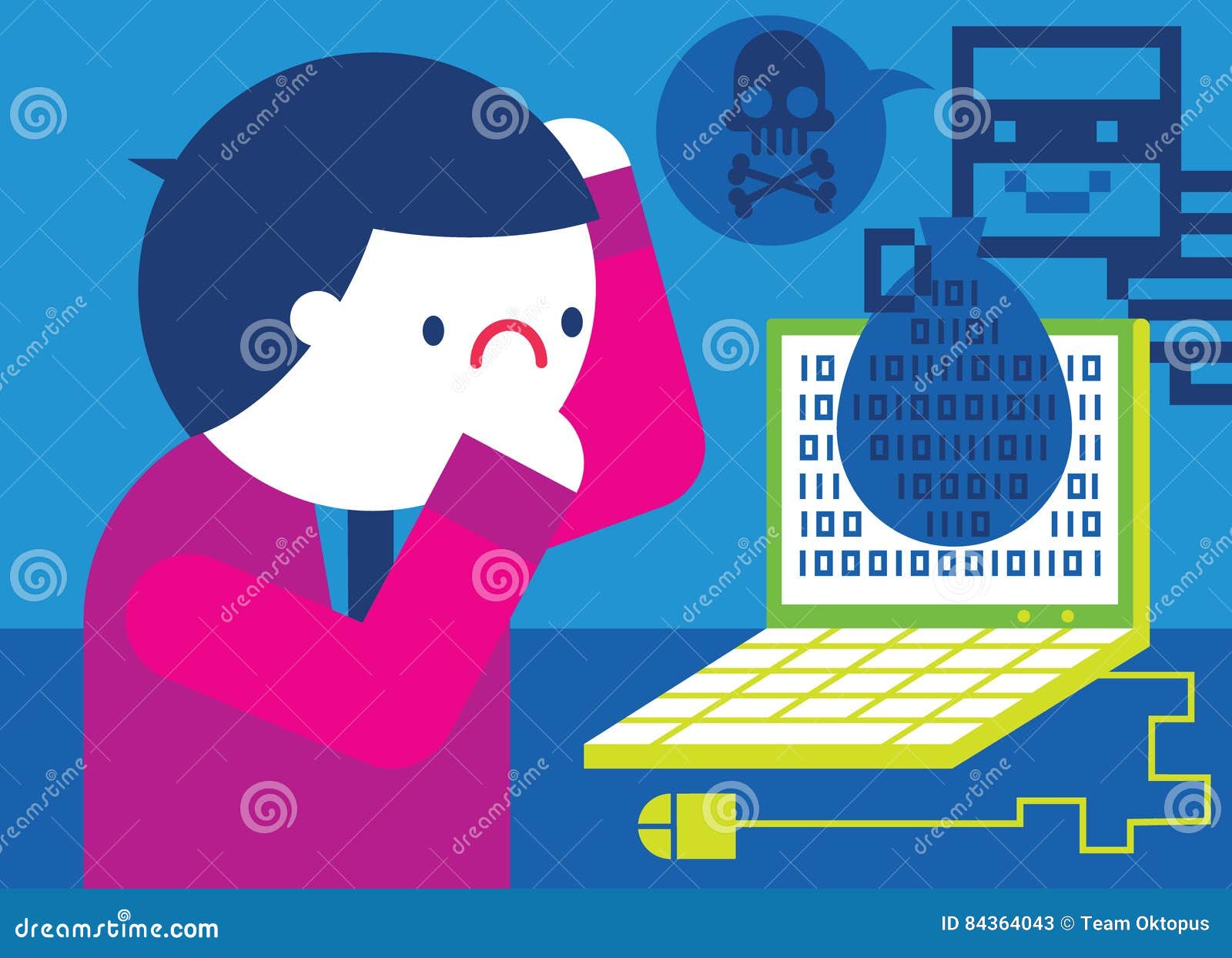 Hacker Steals Data stock vector. Illustration of coding - 84364043