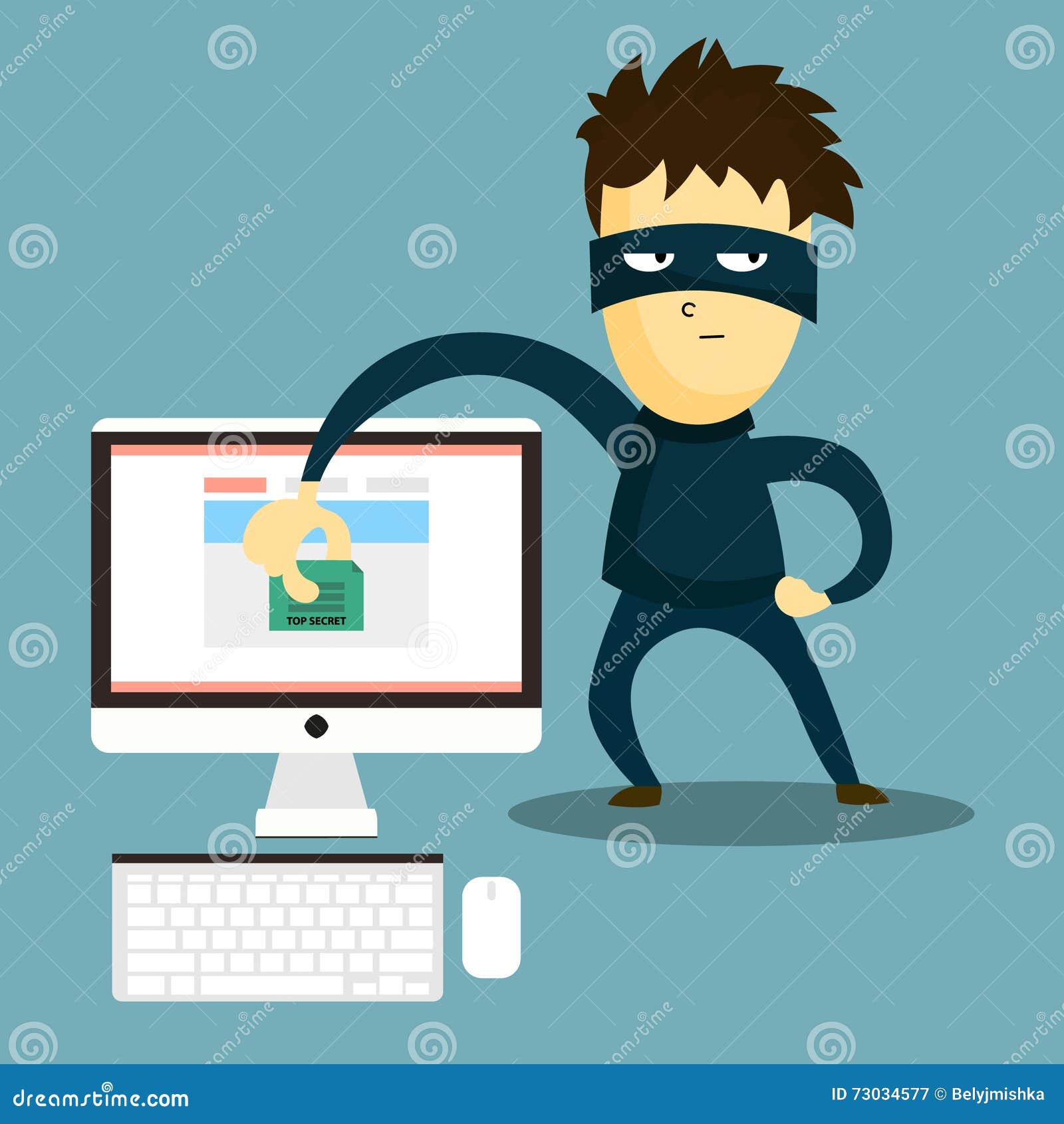 Hacker Steals the Document from Your Computer Stock Vector ...