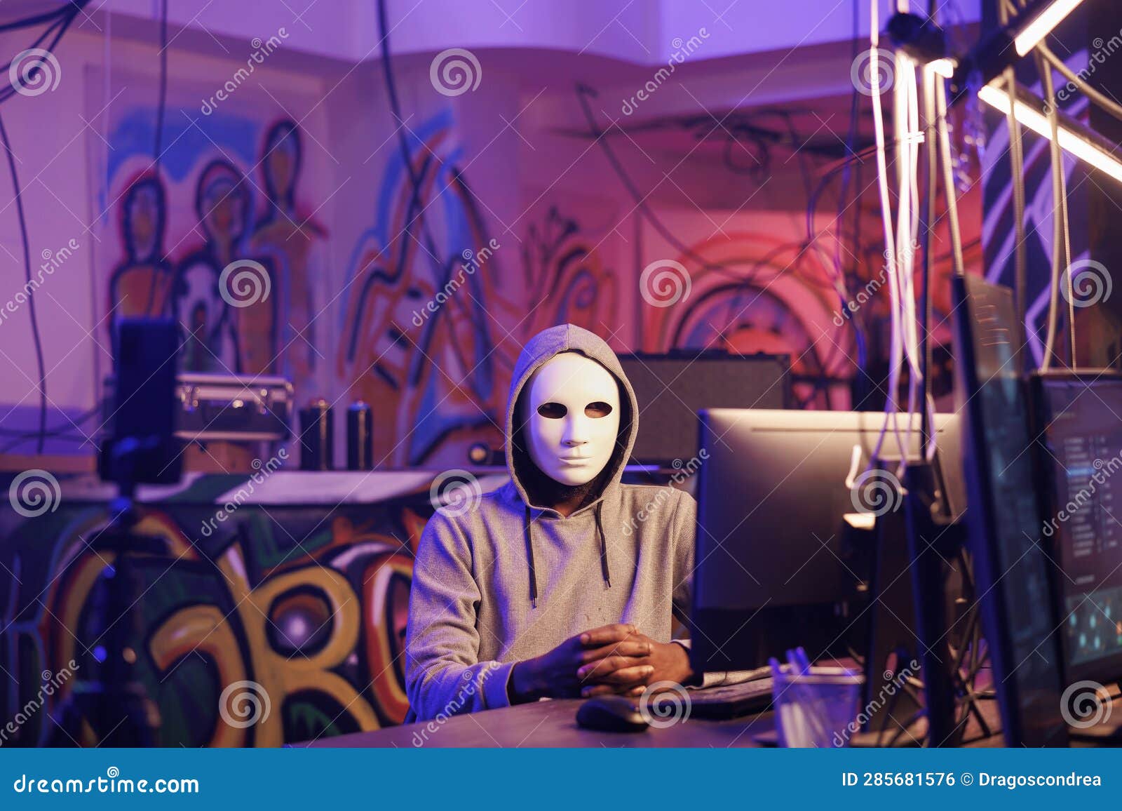 Hacker Streaming Threat Message Stock Photo - Image of cybercrime ...