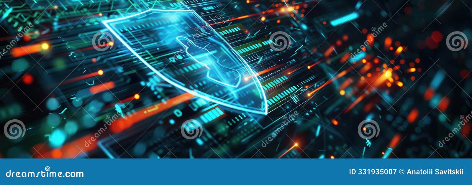 A Hacker Is Successfully Penetrating A Digital Shield, Causing ...