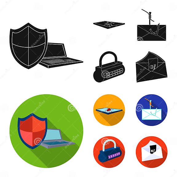 Hacker System Connection Hackers And Hacking Set Collection Icons In Black Flat Style Vector
