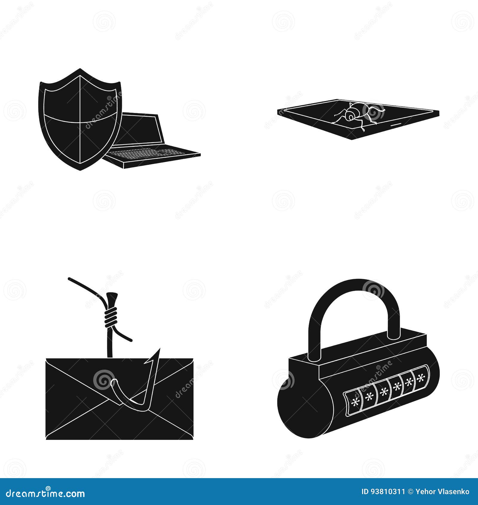 Hacker System Connection Hackers And Hacking Set Collection Icons In Black Style Vector