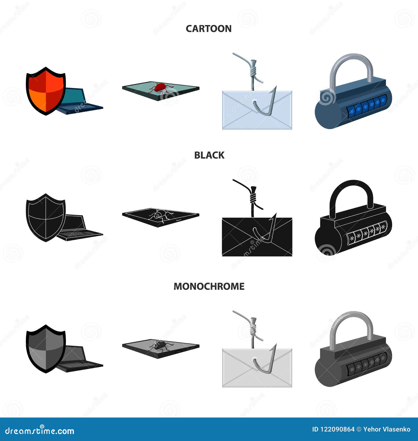 Hacker System Connection Hackers And Hacking Set Collection Icons In Cartoonblackmonochrome