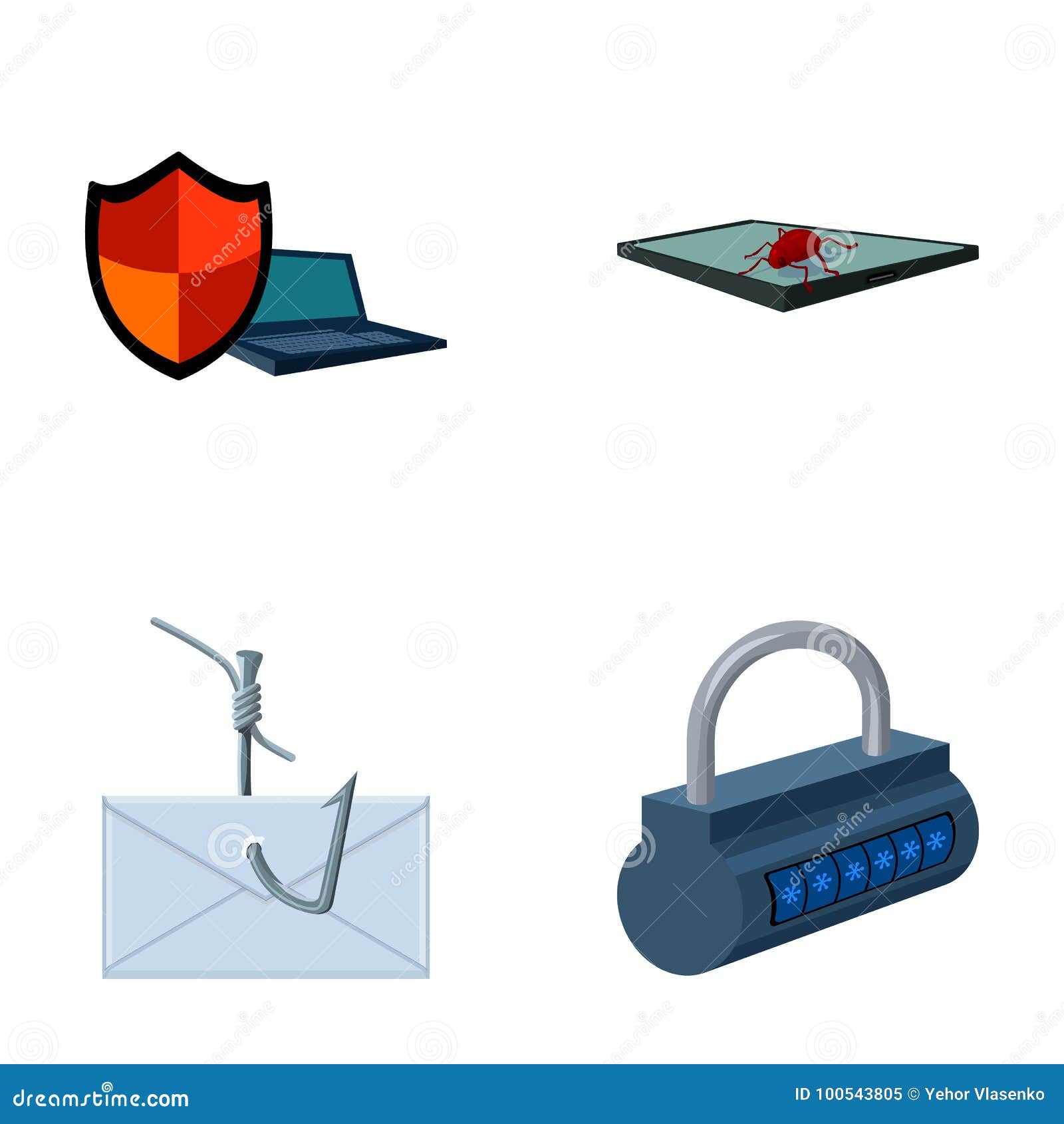 Hacker System Connection Hackers And Hacking Set Collection Icons In Cartoon Style Vector