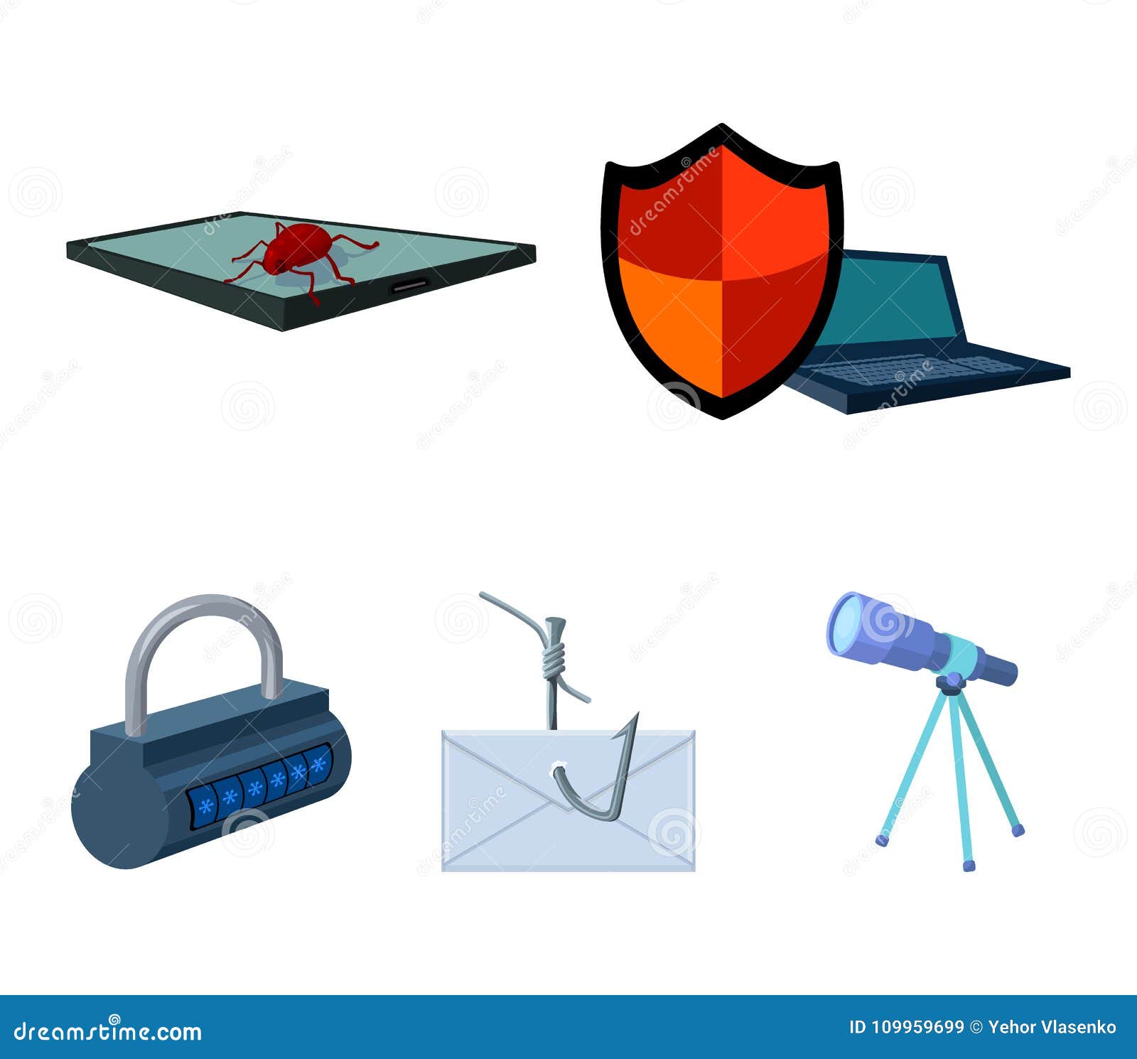 Hacker System Connection Hackers And Hacking Set Collection Icons In Cartoon Style Vector