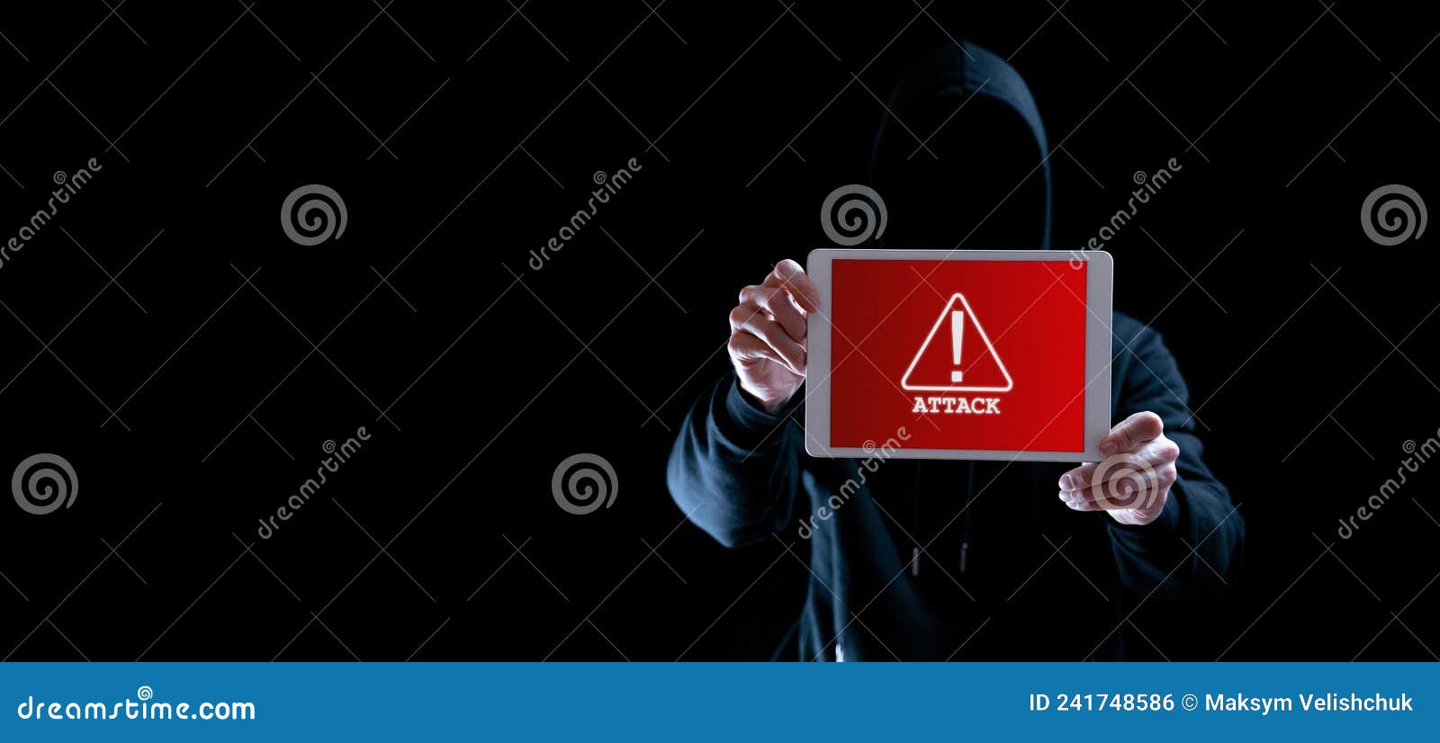 Hacker Tablet Cyber Security. Digital Mobile Phone in Hacker Man Hand ...