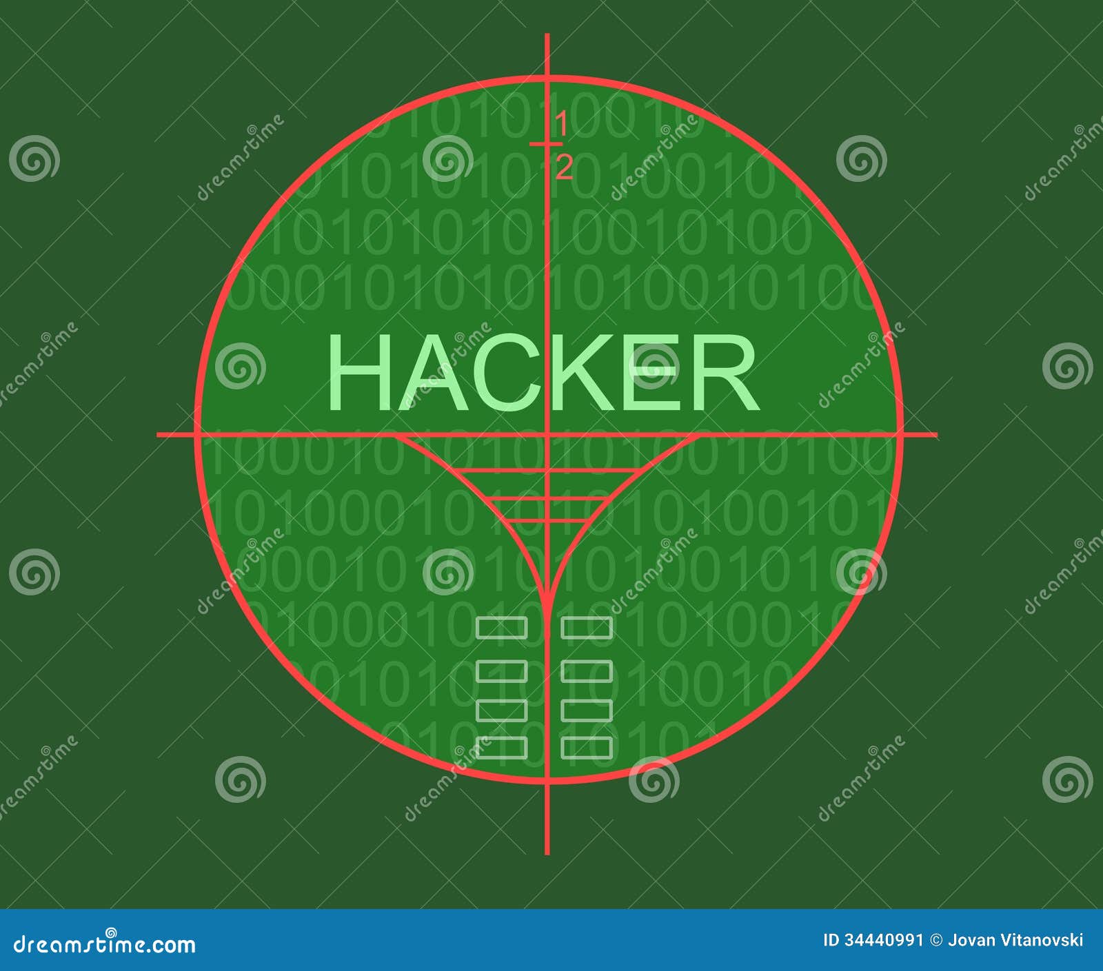 Hacker target stock illustration. Illustration of damage - 34440991