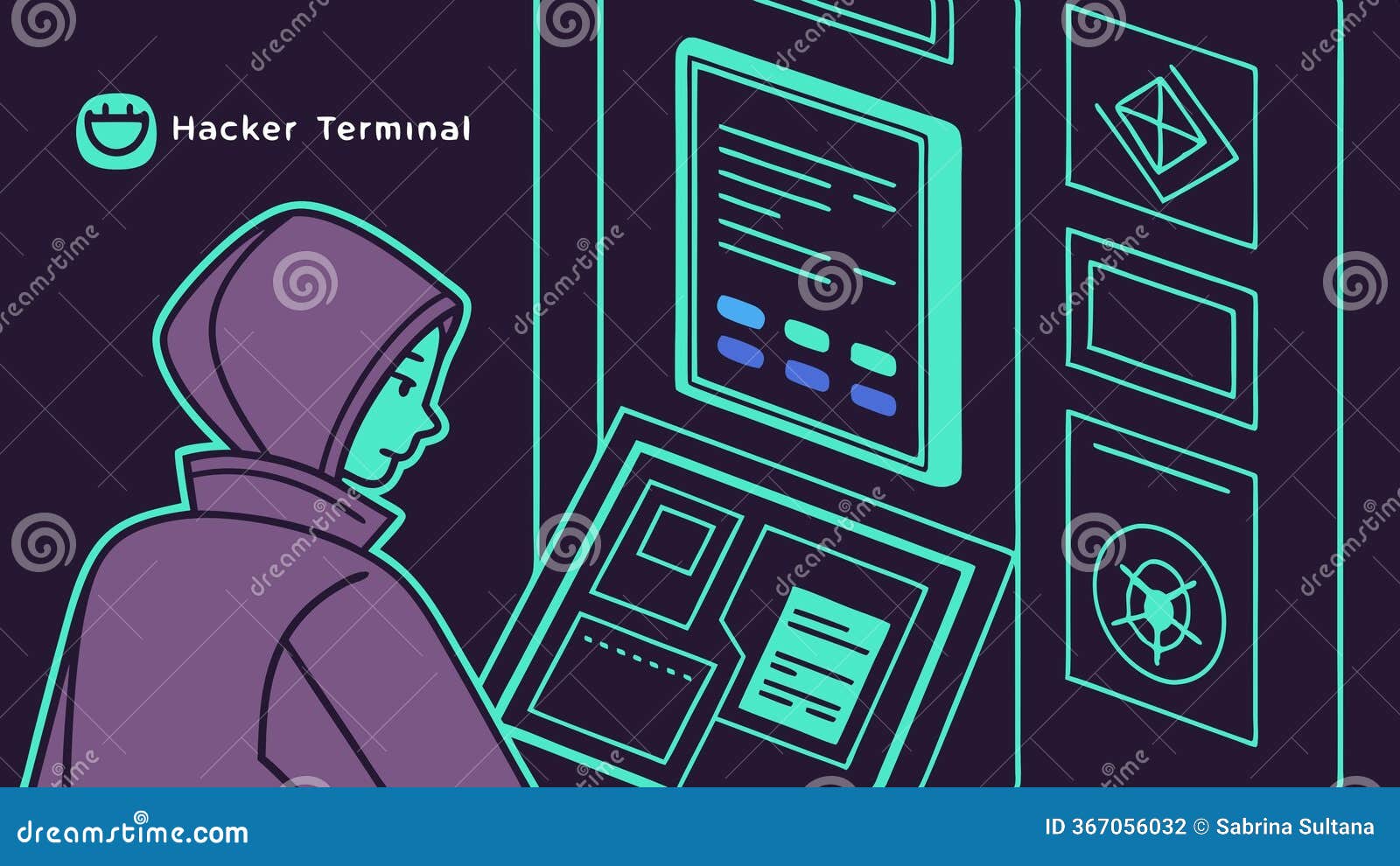 Coding With Digital Cloud Platform, Tiny People Study Software Code ...