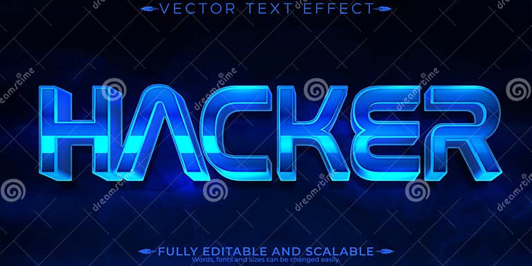 Hacker Text Effect Editable Virus and Attack Text Style Stock Vector ...
