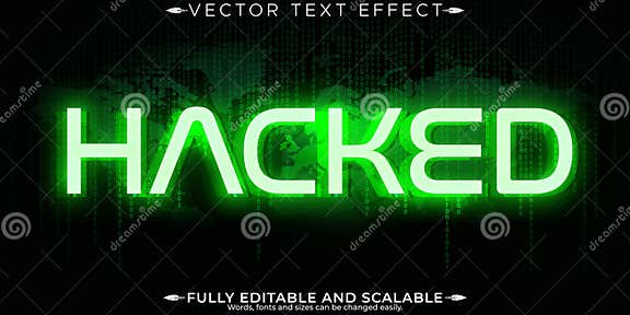 Hacker Text Effect Editable Virus and Attack Text Style Stock Vector ...