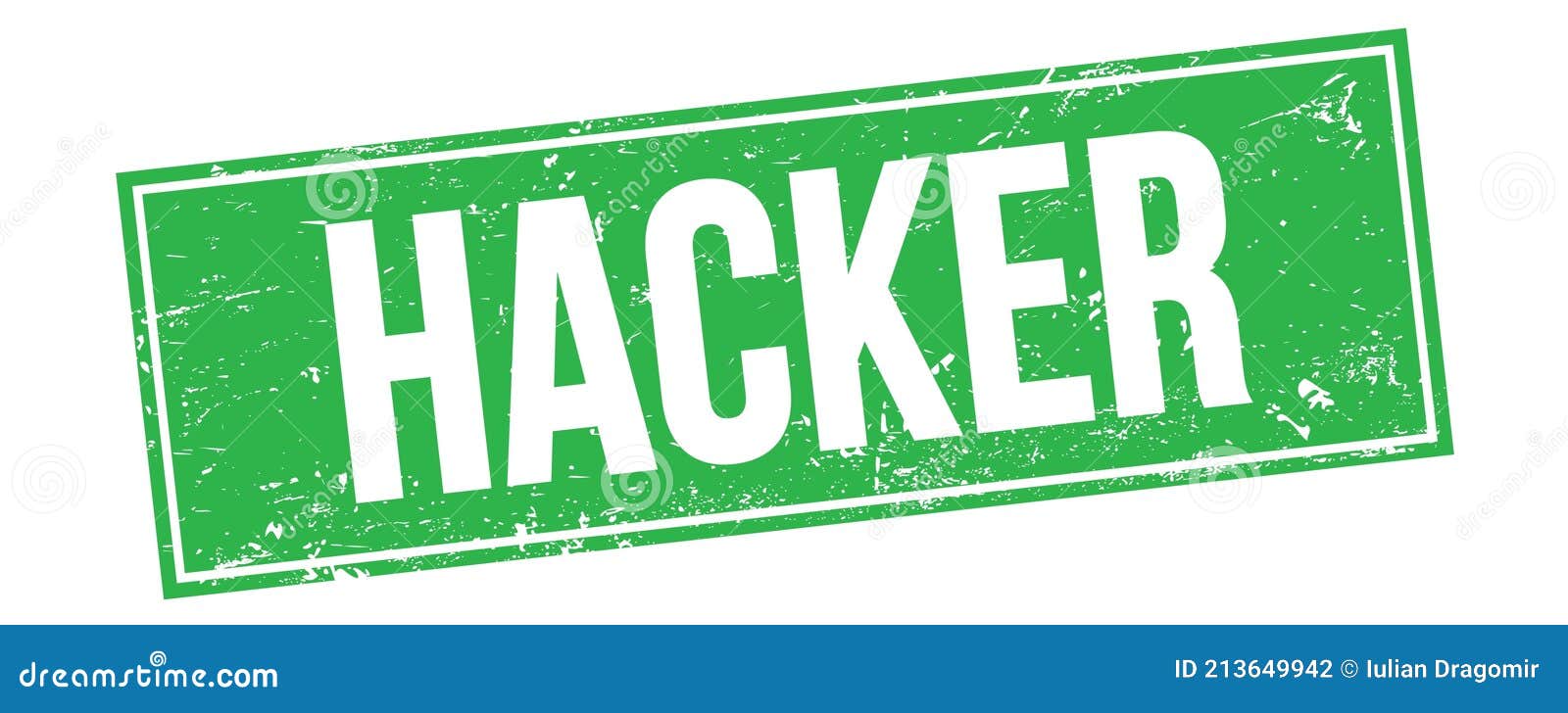 HACKER Text on Green Grungy Rectangle Stamp Stock Illustration ...