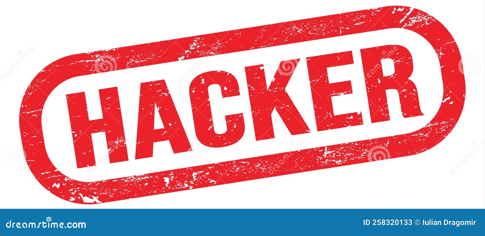 HACKER, Text on Red Rectangle Stamp Sign Stock Illustration ...