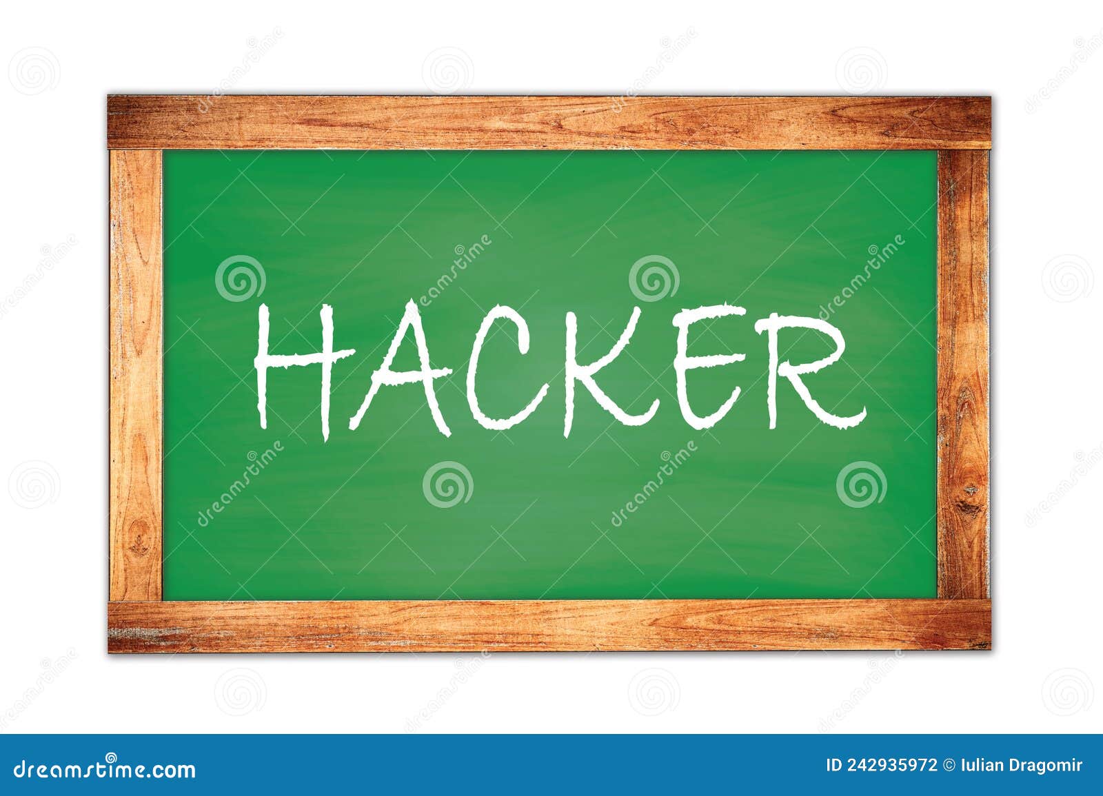 HACKER Text Written on Green School Board Stock Illustration ...