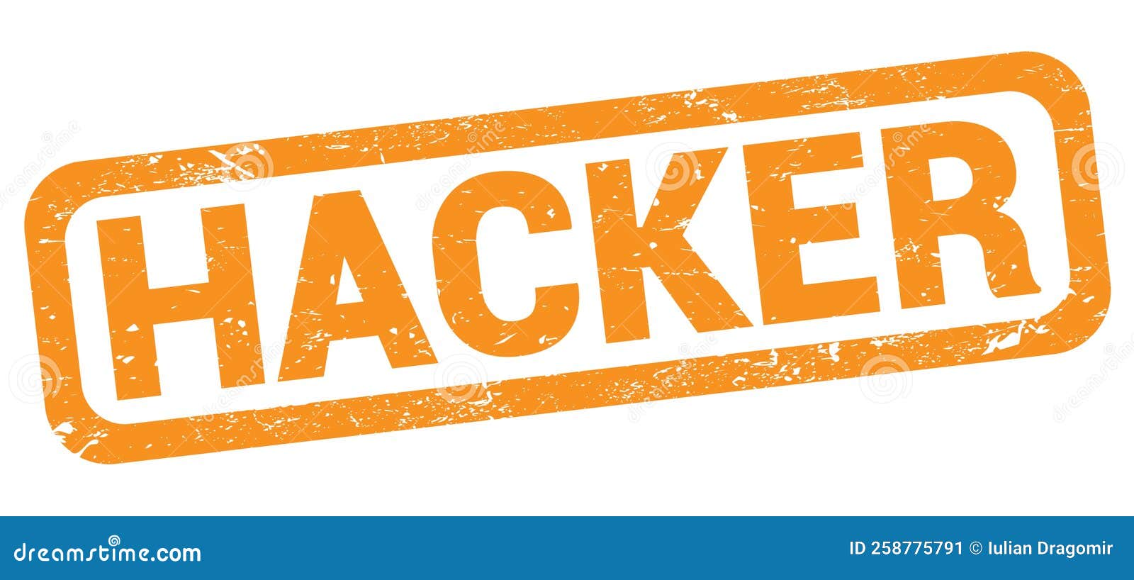 HACKER Text Written on Orange Rectangle Stamp Stock Illustration ...