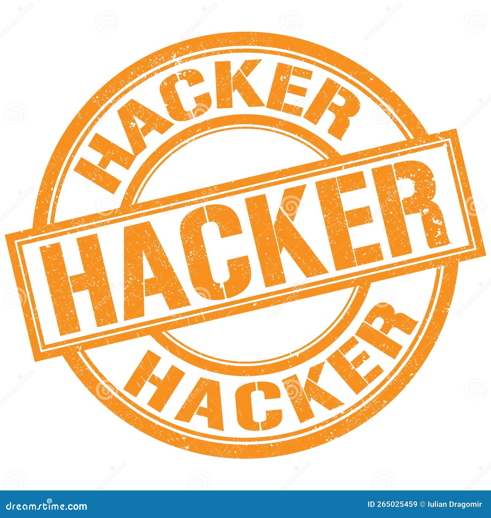 HACKER Text Written on Orange Stamp Sign Stock Illustration ...