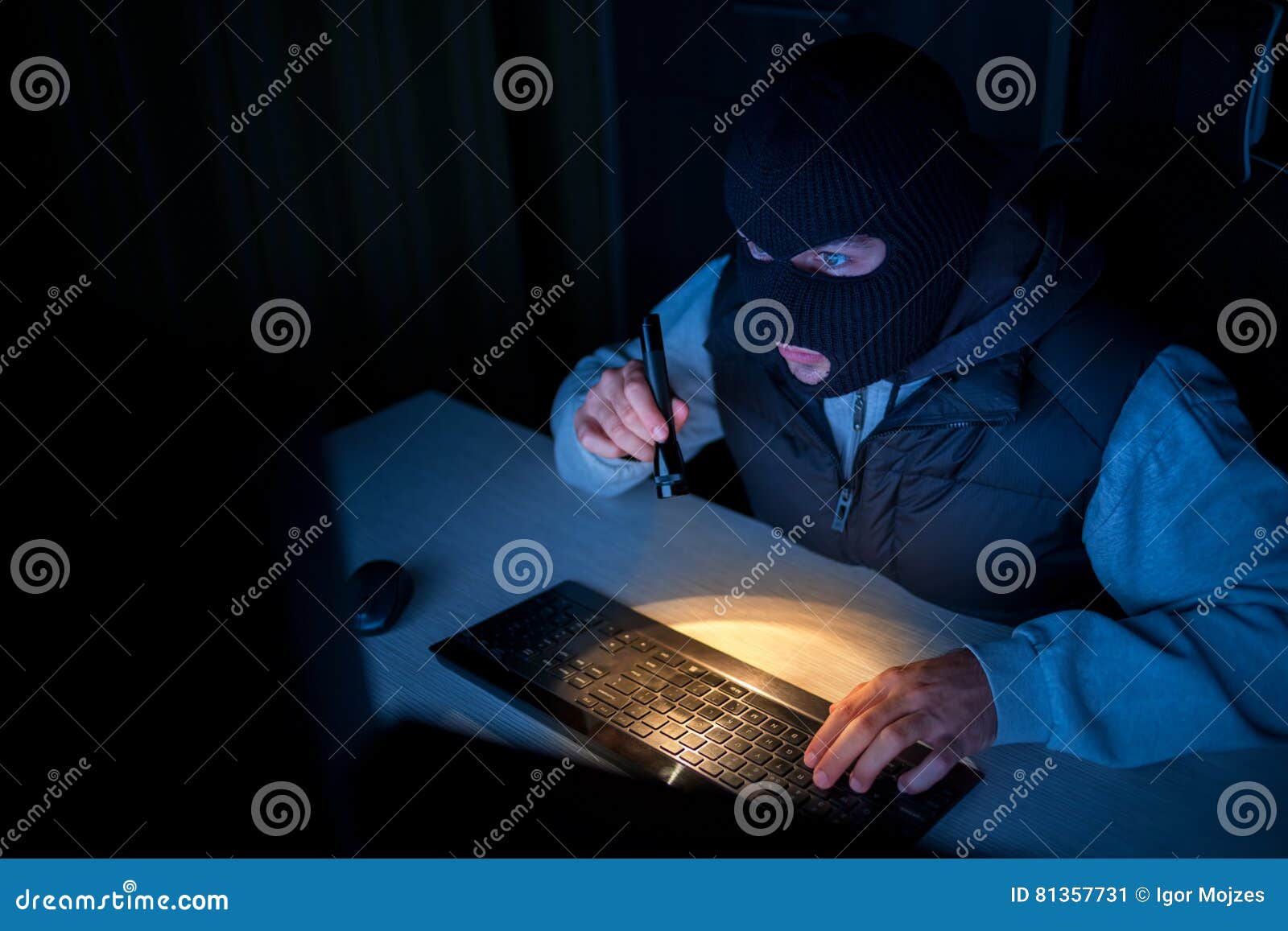 Hacker thief stock image. Image of office, concentration - 81357731