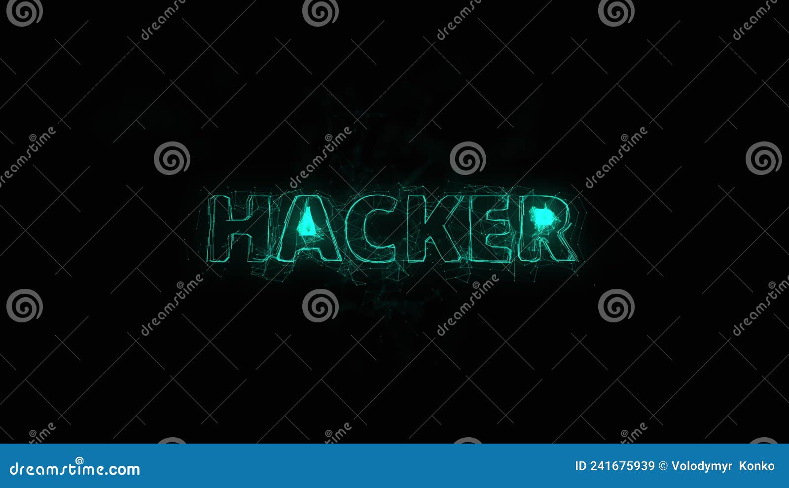 Hacker Title with Plexus Effect. Connected Lines with Dots Stock ...