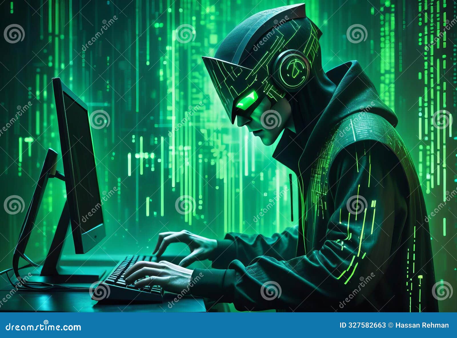 Hacker To Be Used As a Profile Cover Photo Stock Illustration ...