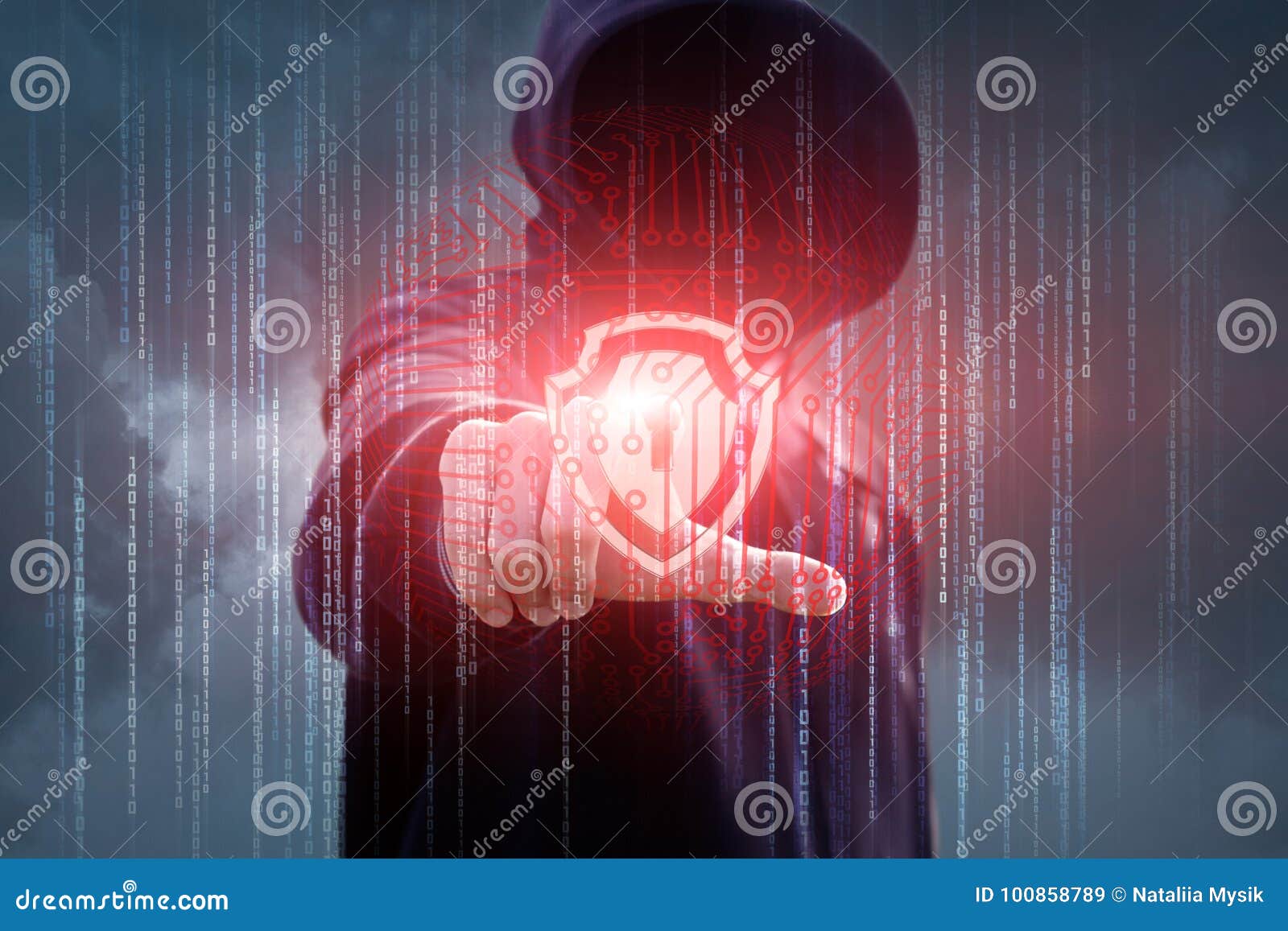 Hacker Tries To Break Into A Secure System Stock Image Image Of High 9904