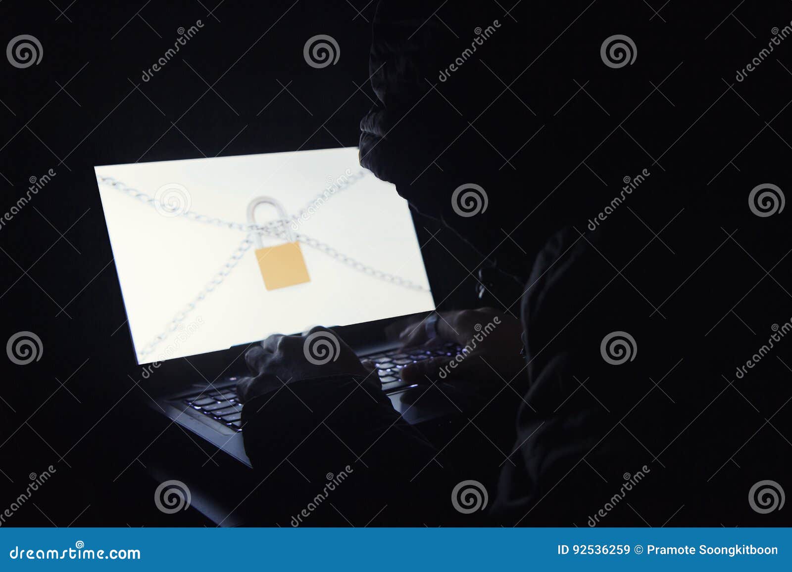 Hacker Try To Access Computer Stock Image - Image of criminal, laptop ...