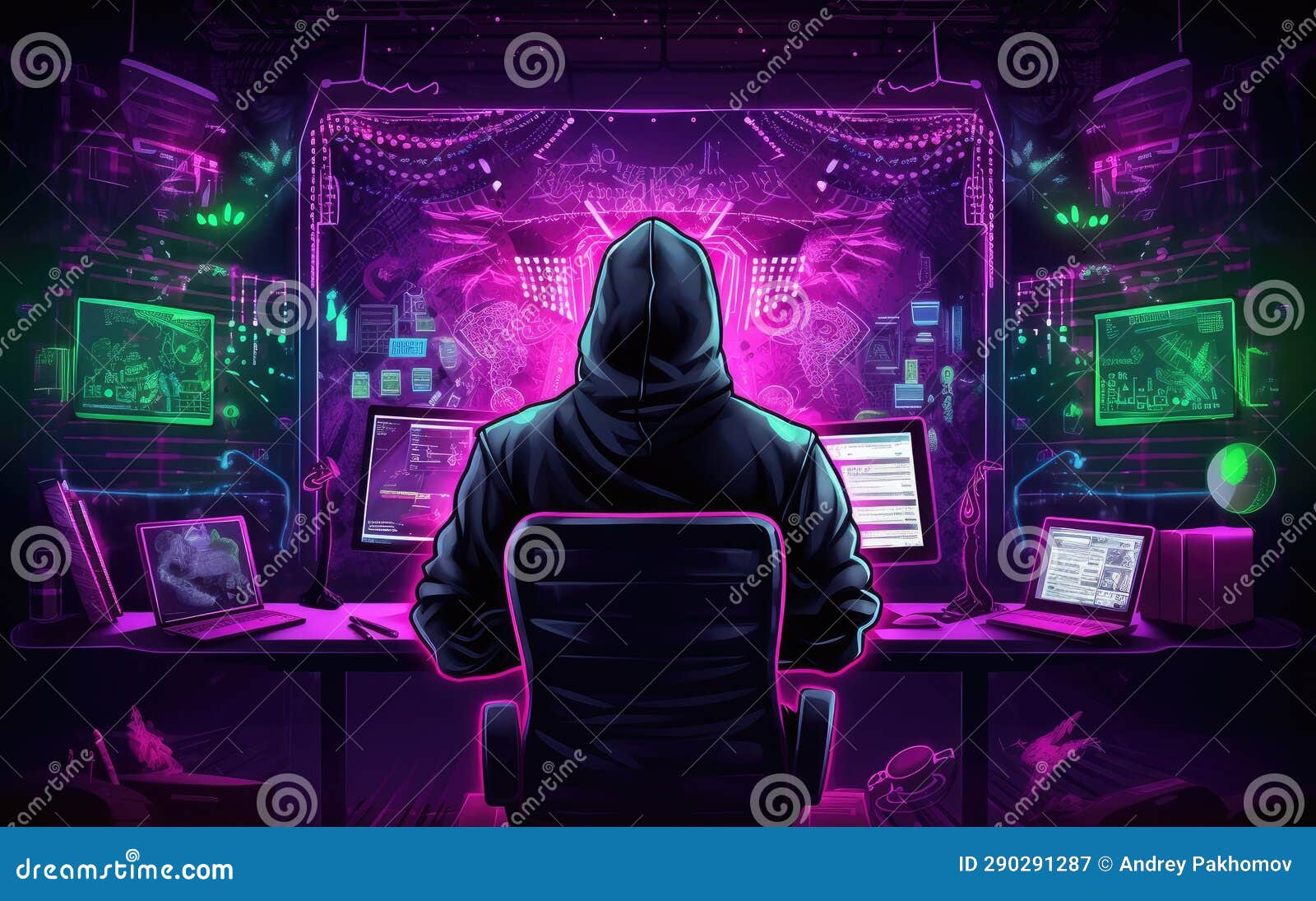 A Hacker Types a Digital Code on a Laptop Keyboard To Infiltrate the ...