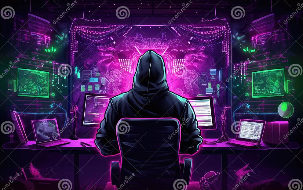 A Hacker Types a Digital Code on a Laptop Keyboard To Infiltrate the ...