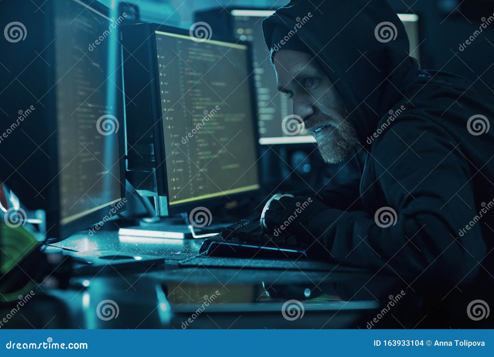 Hacker Typing on Computer Keyboard Stock Photo - Image of coding ...