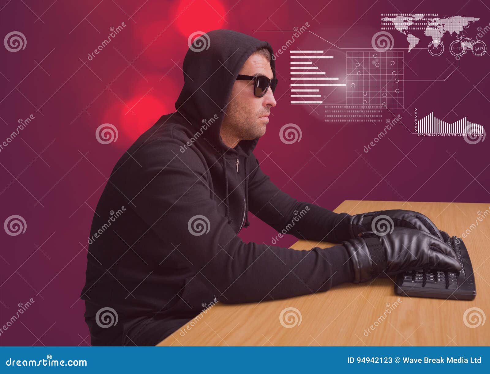 Hacker Typing Computer. Concept Of Cybercrime, Cyberattack, Dark Web ...