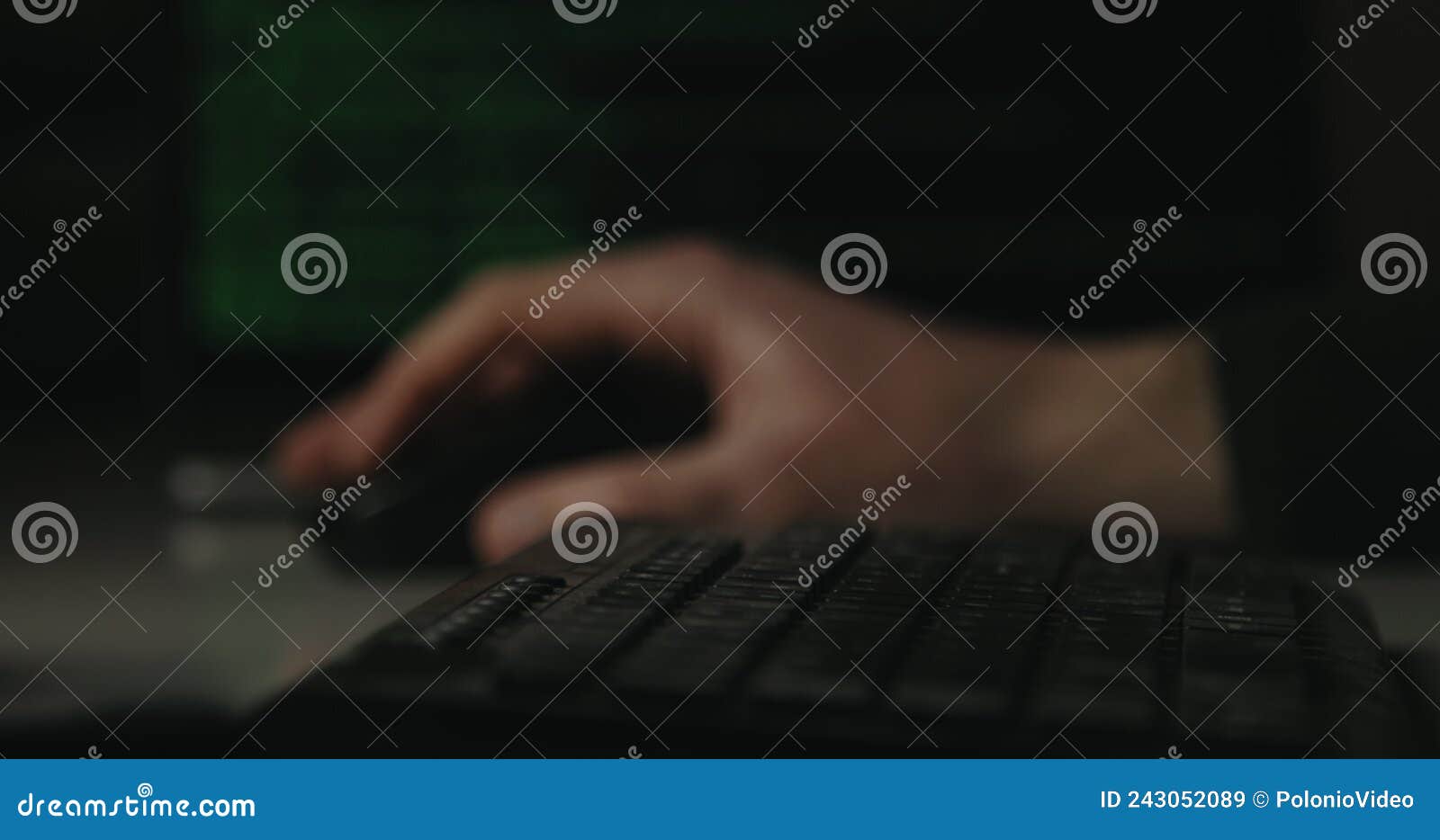 Hacker Is Typing Keys On A Keyboard In His Room Stock Video Video Of