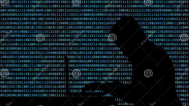 Hacker Typing On A Laptop With 01 Or Binary Numbers On The Computer Screen On Monitor Background 