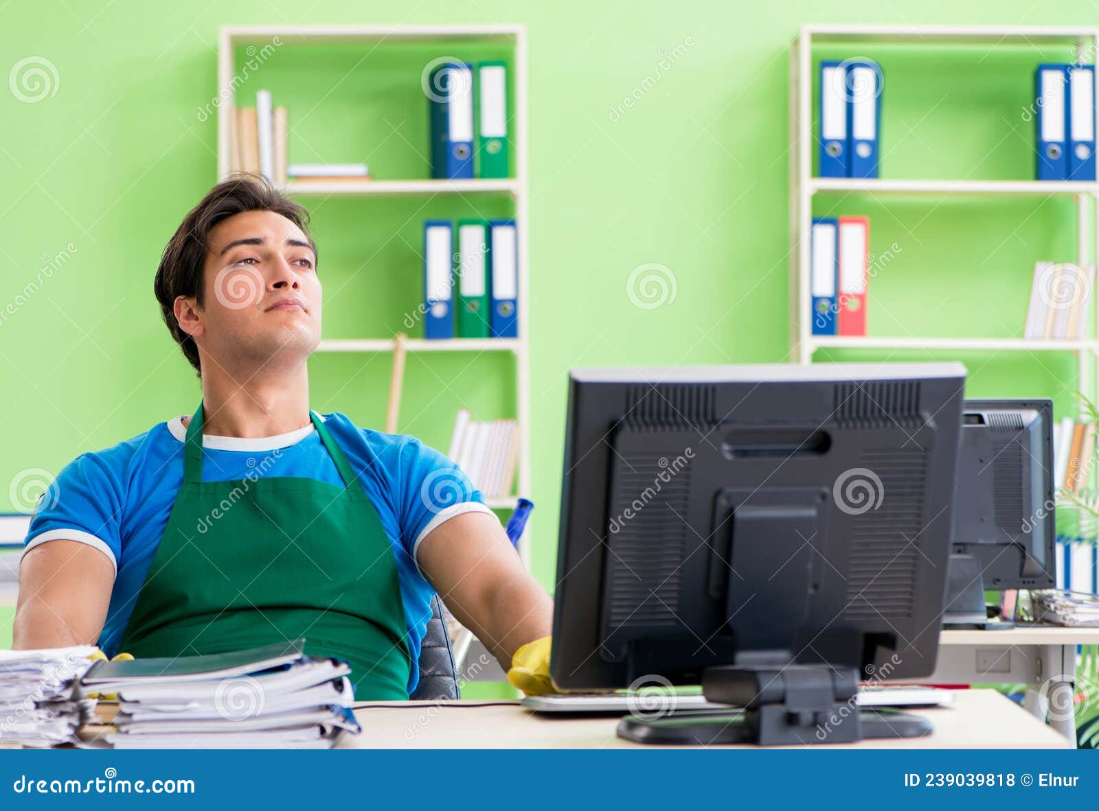 Hacker Under Professional Cleaner Cover Stealing Personal Data Stock ...