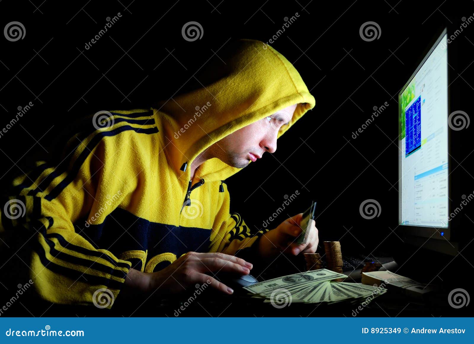 The hacker under work stock image. Image of technology - 8925349
