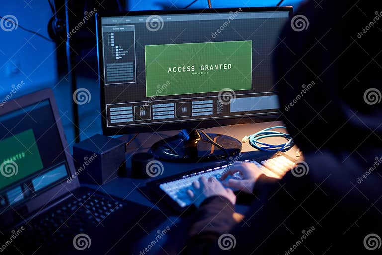 Hacker Using Computer Virus for Cyber Attack Stock Photo - Image of technology, cyberterrorism ...