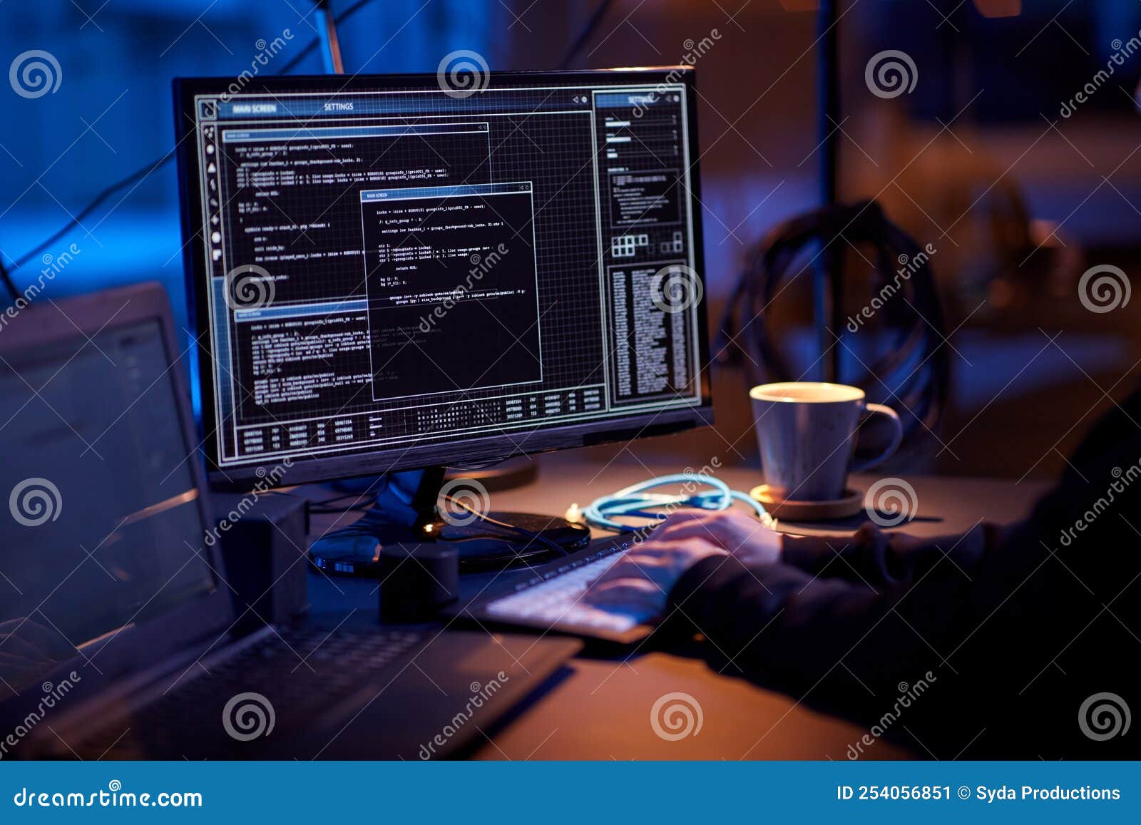 Hacker Using Computer Virus for Cyber Attack Stock Image - Image of ...