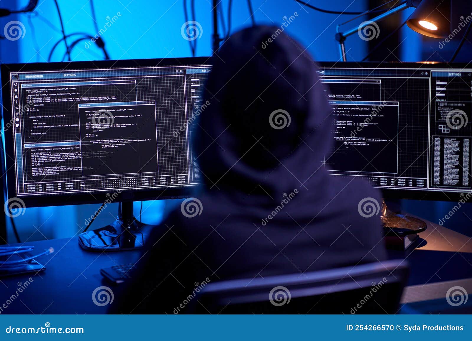 Hacker Using Computer Virus for Cyber Attack Stock Photo - Image of ...