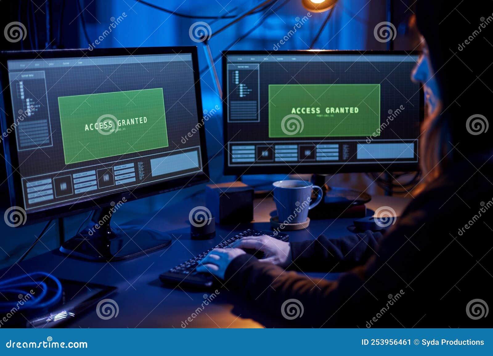 Hacker Using Computer Virus for Cyber Attack Stock Image - Image of ...
