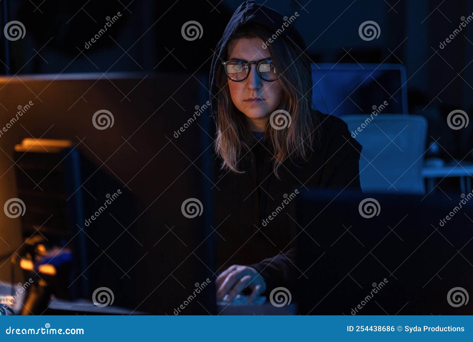 Hacker Using Computer Virus for Cyber Attack Stock Photo - Image of ...