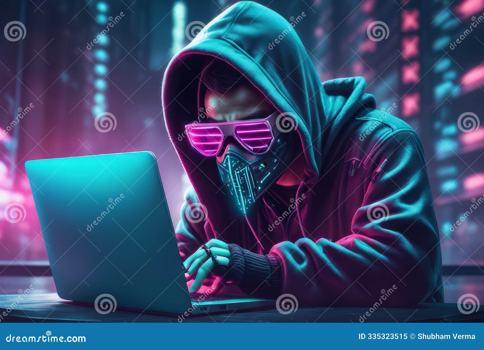 Hacker Using Cyber Security Code Hacker Using Cyber Security Code Hacker In A Hoodie With A 1285