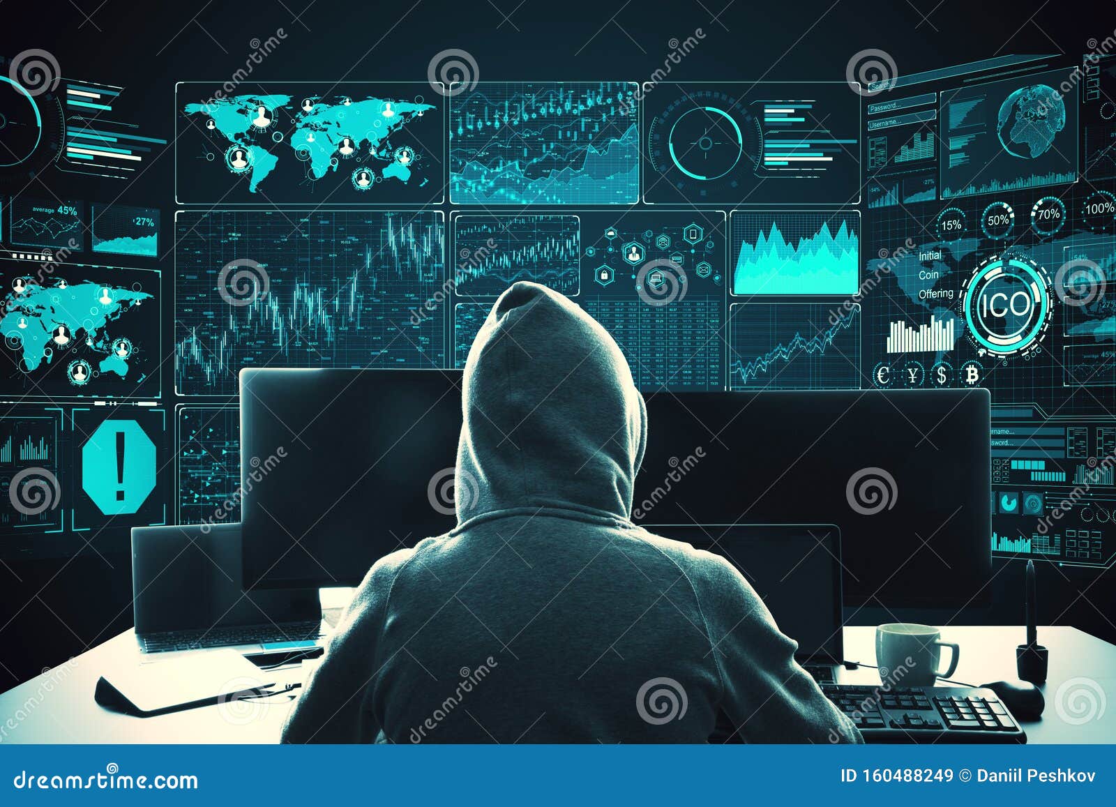 Hacker using innovation stock illustration. Illustration of finance ...