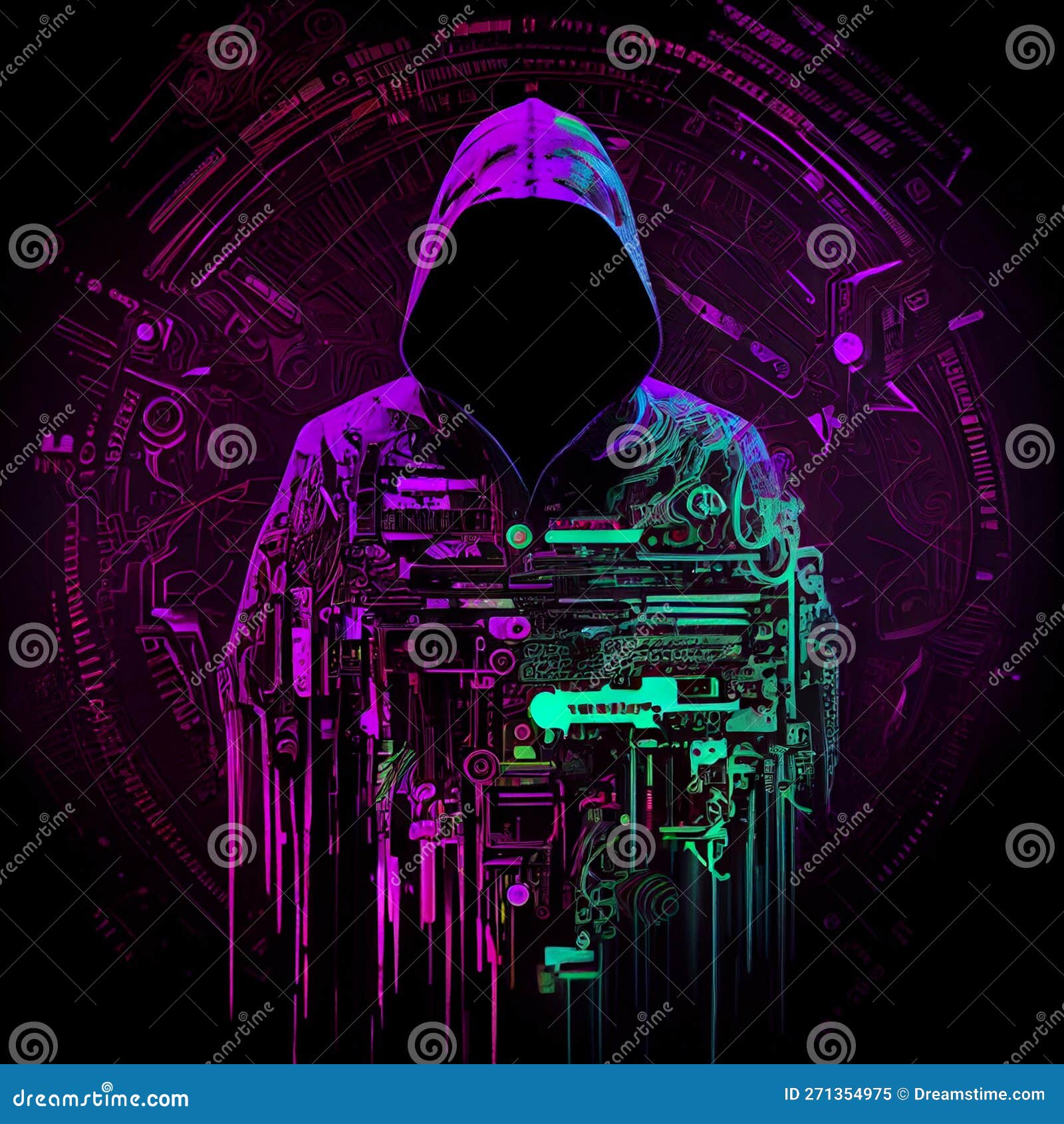 Hacker Using the Internet. Anonymous Person from Darknet Stock ...