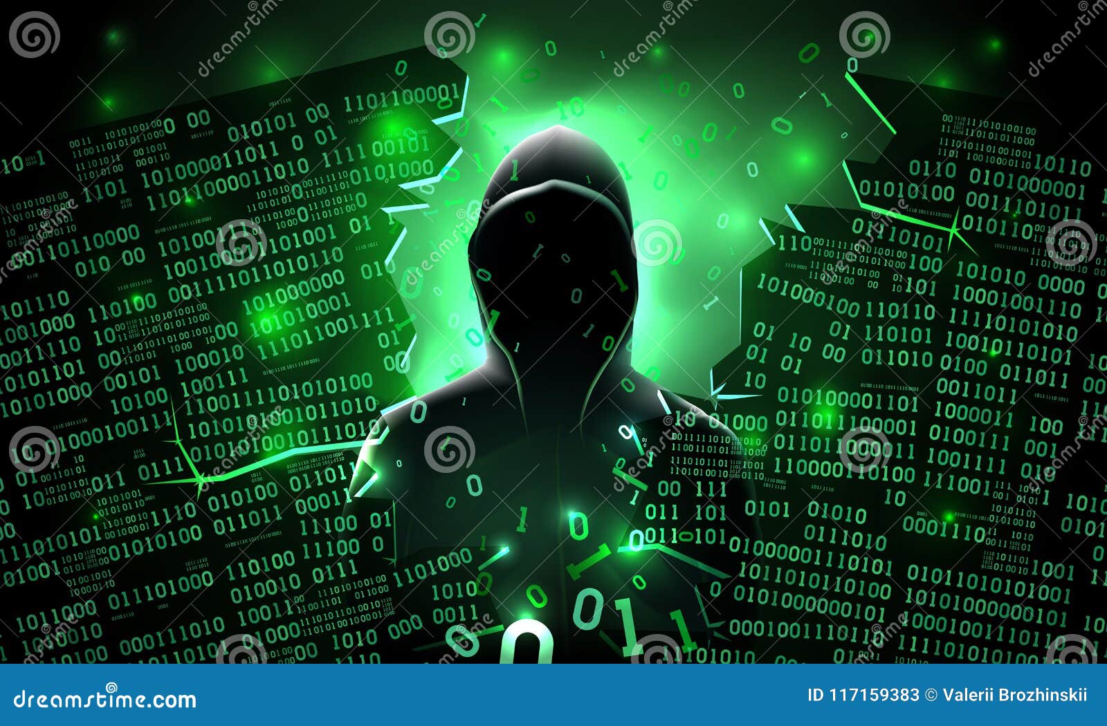 Hacker Using The Internet Hacked Abstract Computer Server Database Network Storage Firewall