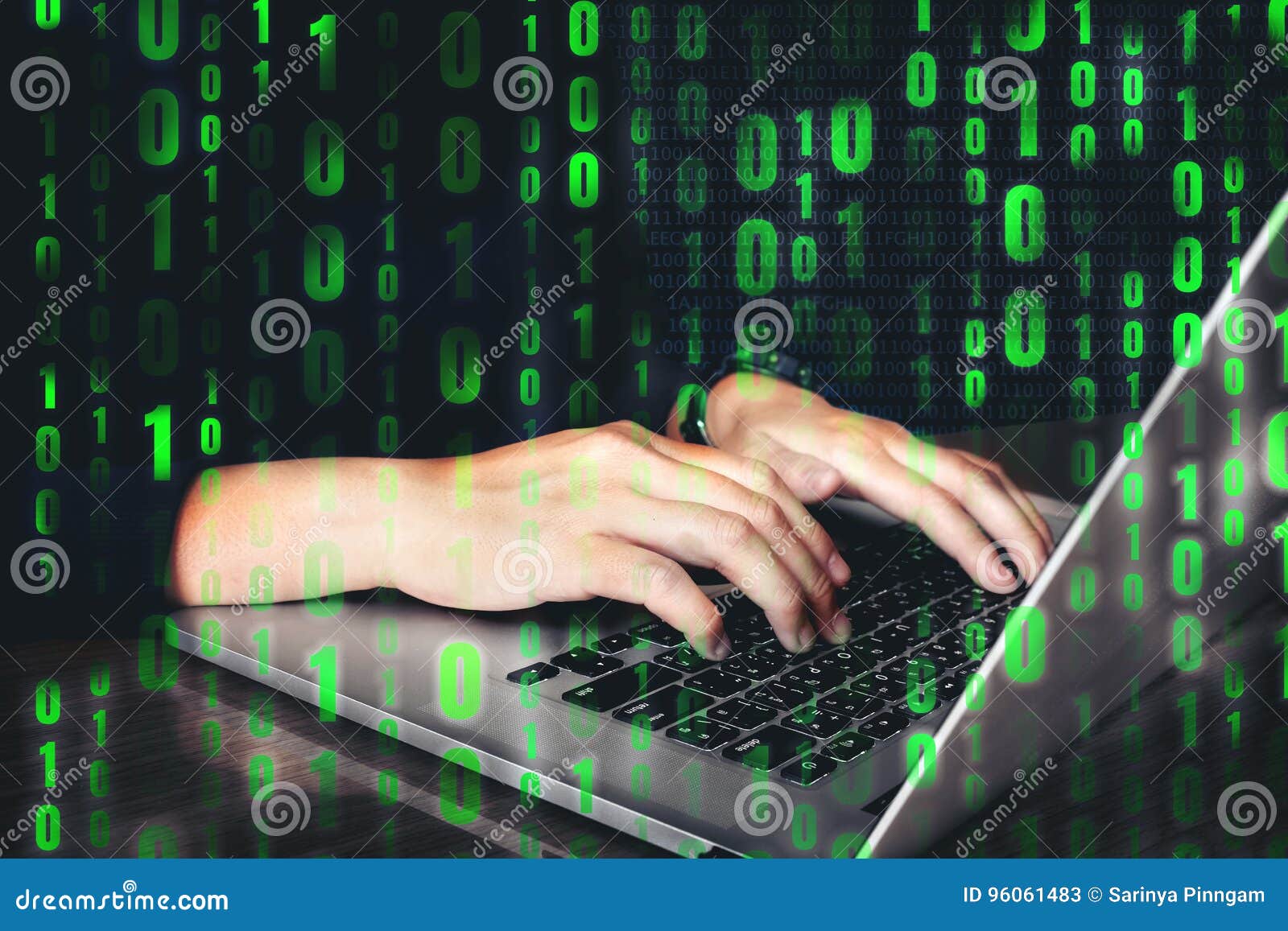 Hacker Using Keyboard Typing Bad Data Into Computer Online System And
